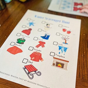 Winter Scavenger Hunt Printable for Kids | Printable Worksheet ...