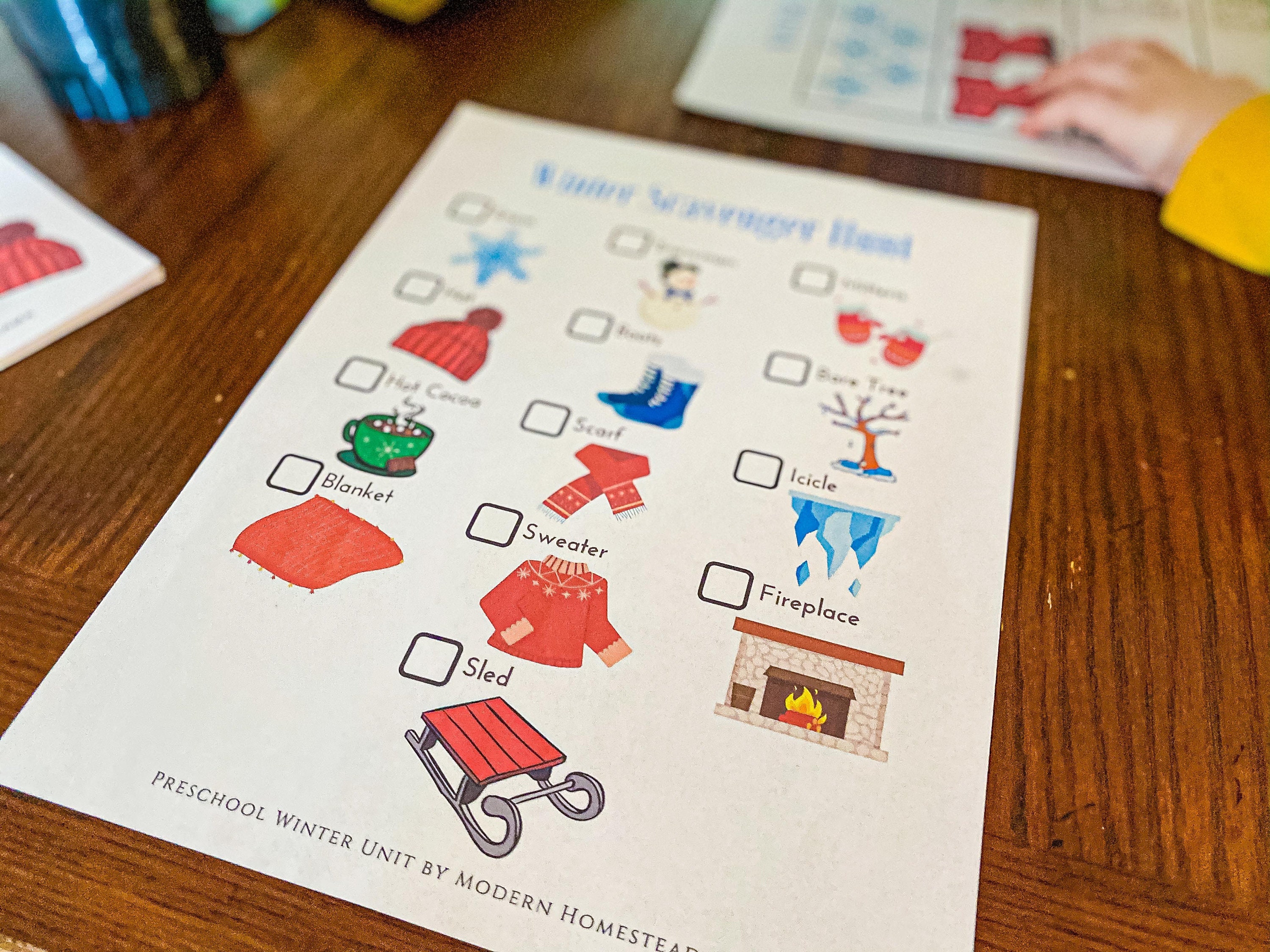 Winter Scavenger Hunt Printable for Kids | Printable Worksheet ...