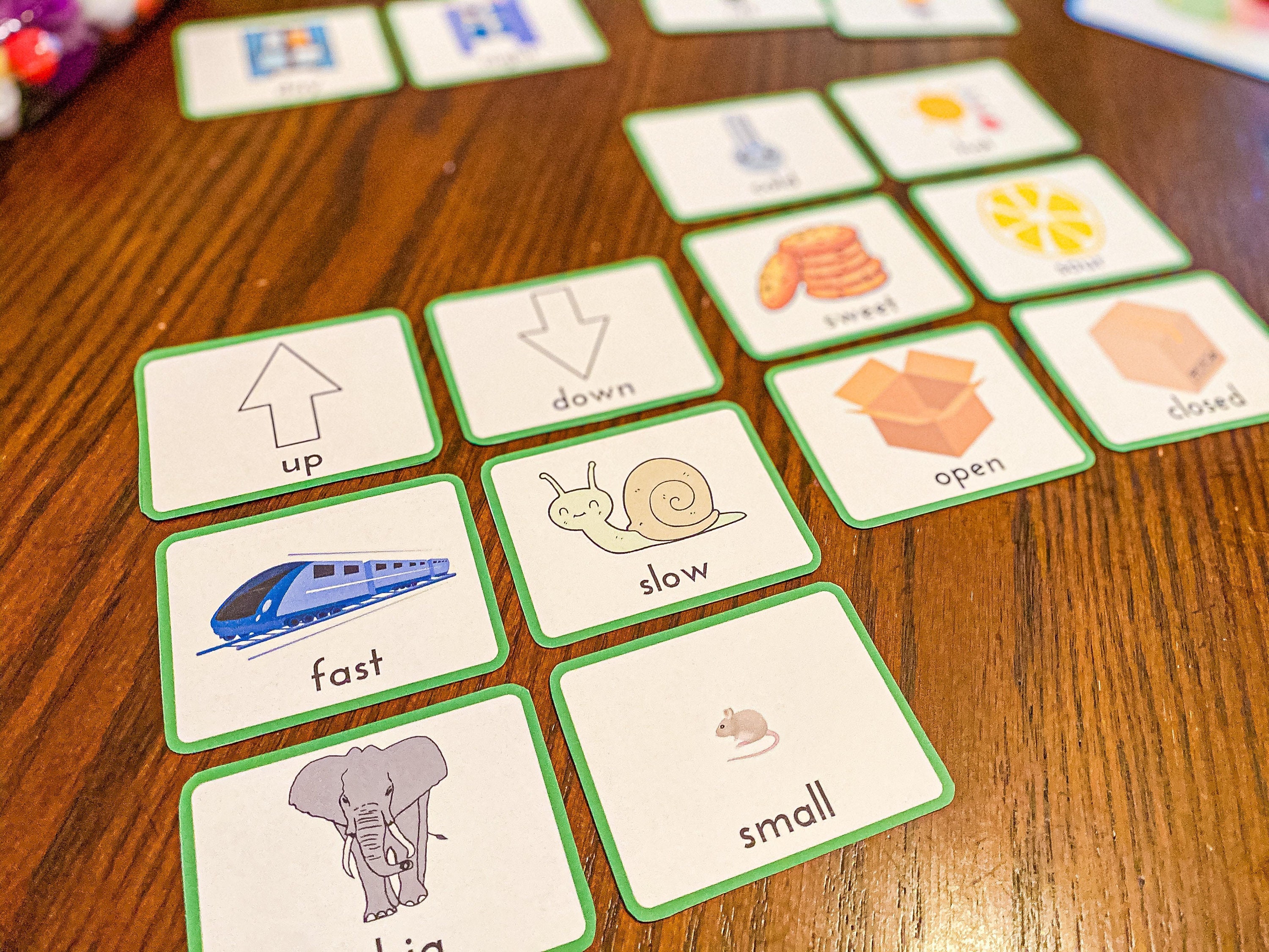 Opposites Matching Game for Toddlers | Printable Toddler Game for ...