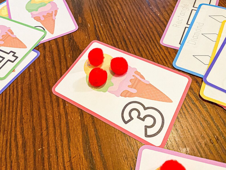 Ice Cream Pom-pom Counting Printable for Toddlers | Homeschool ...