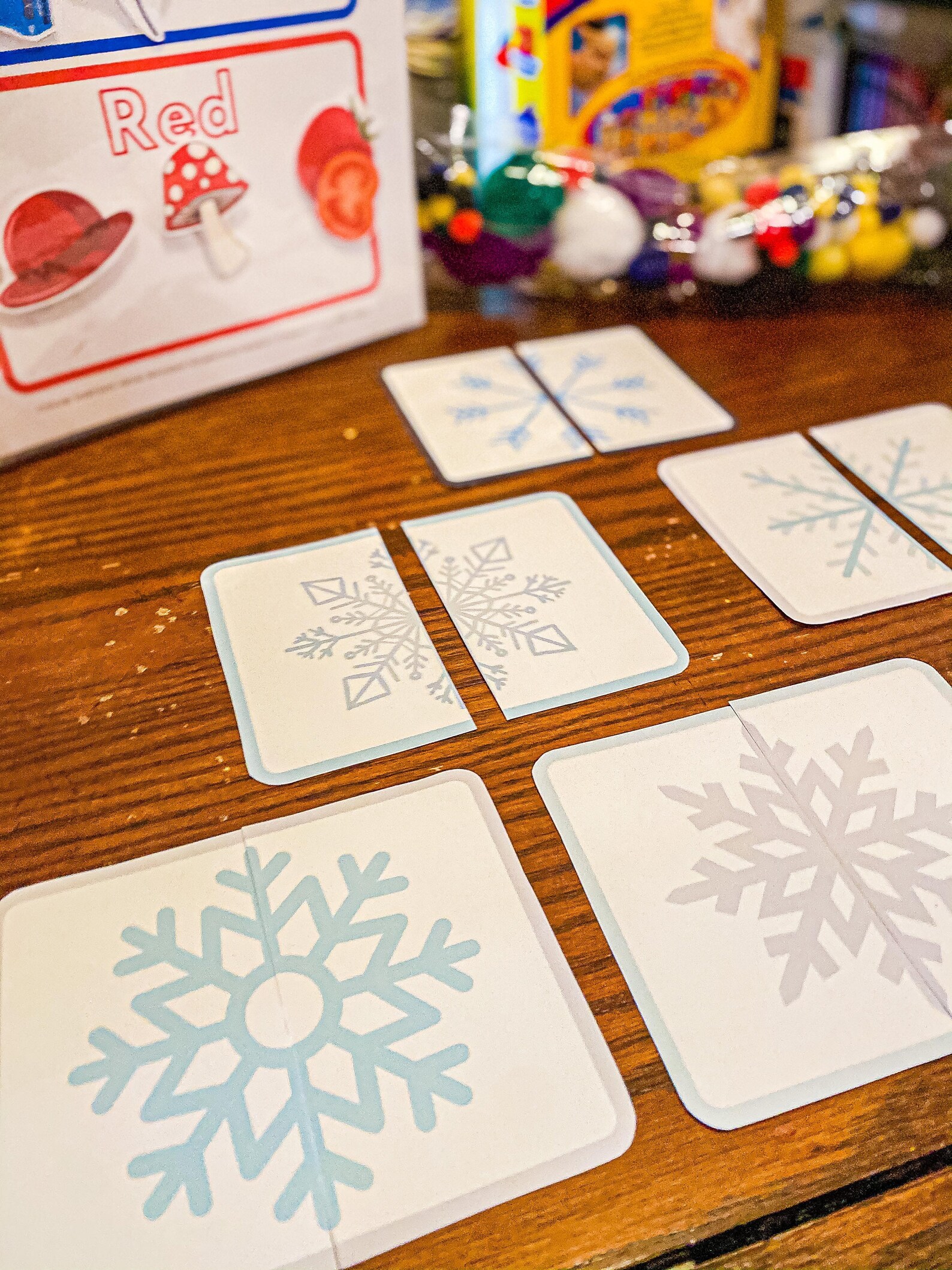Snowflake Matching Game for Toddlers | Toddler Printable for Christmas ...