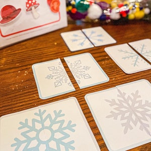 Snowflake Matching Game for Toddlers | Toddler Printable for Christmas ...