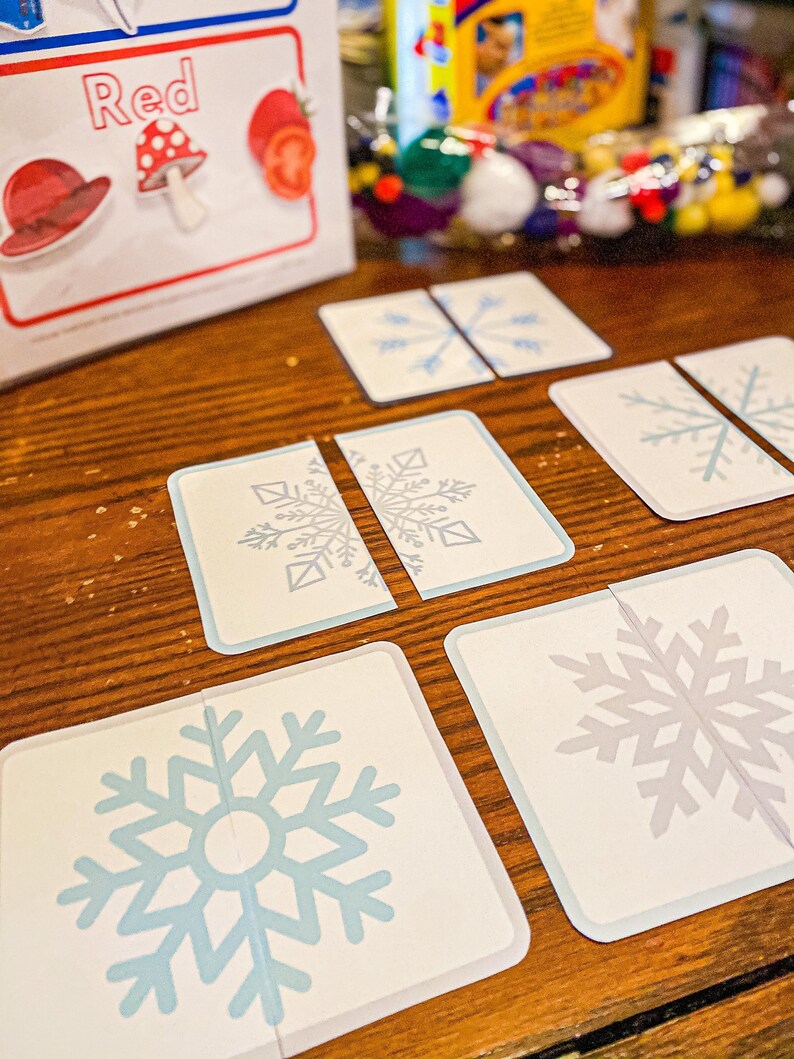 Snowflake Matching Game for Toddlers | Toddler Printable for Christmas ...