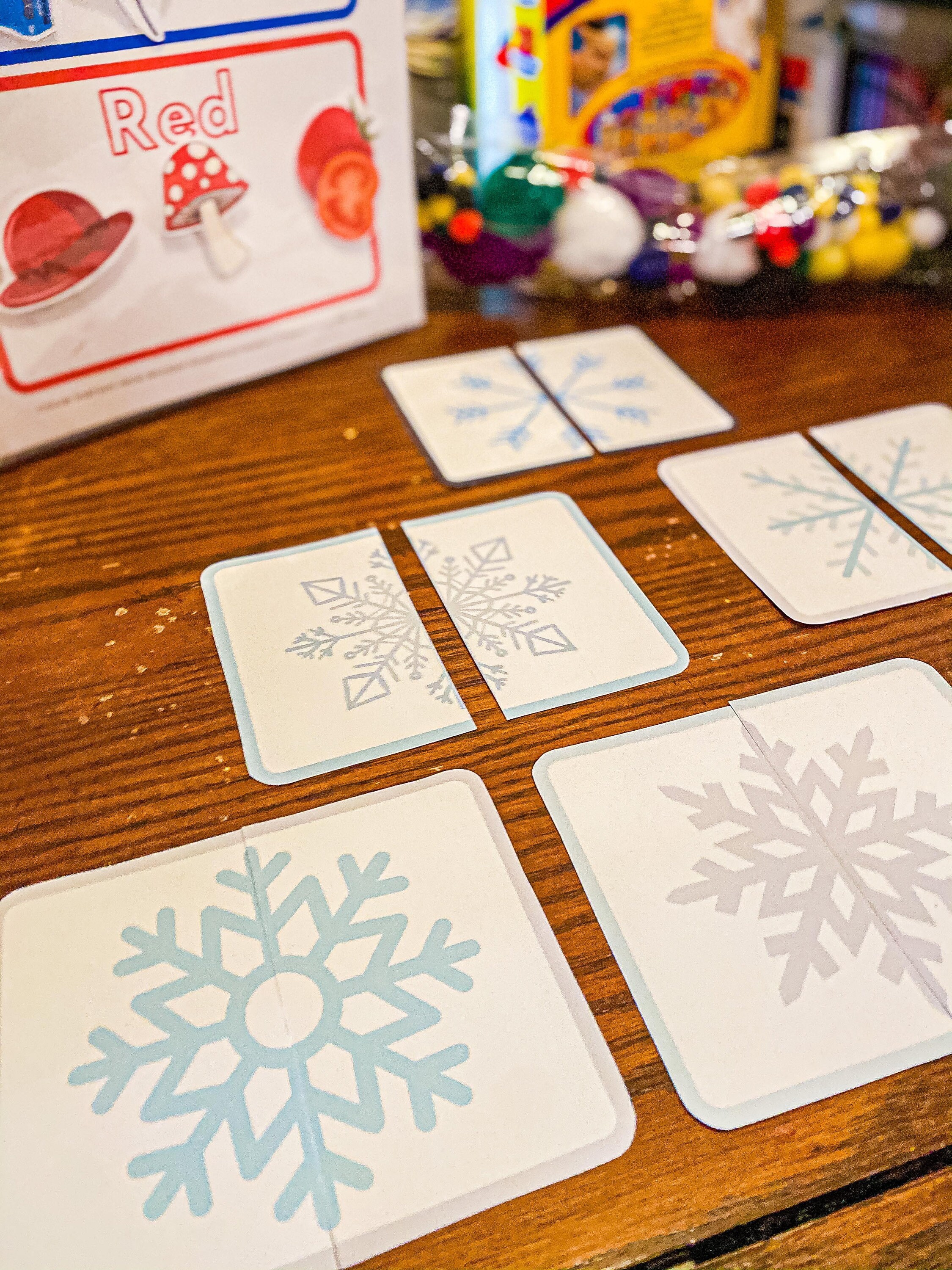 Snowflake Matching Game for Toddlers Toddler Printable for Christmas ...