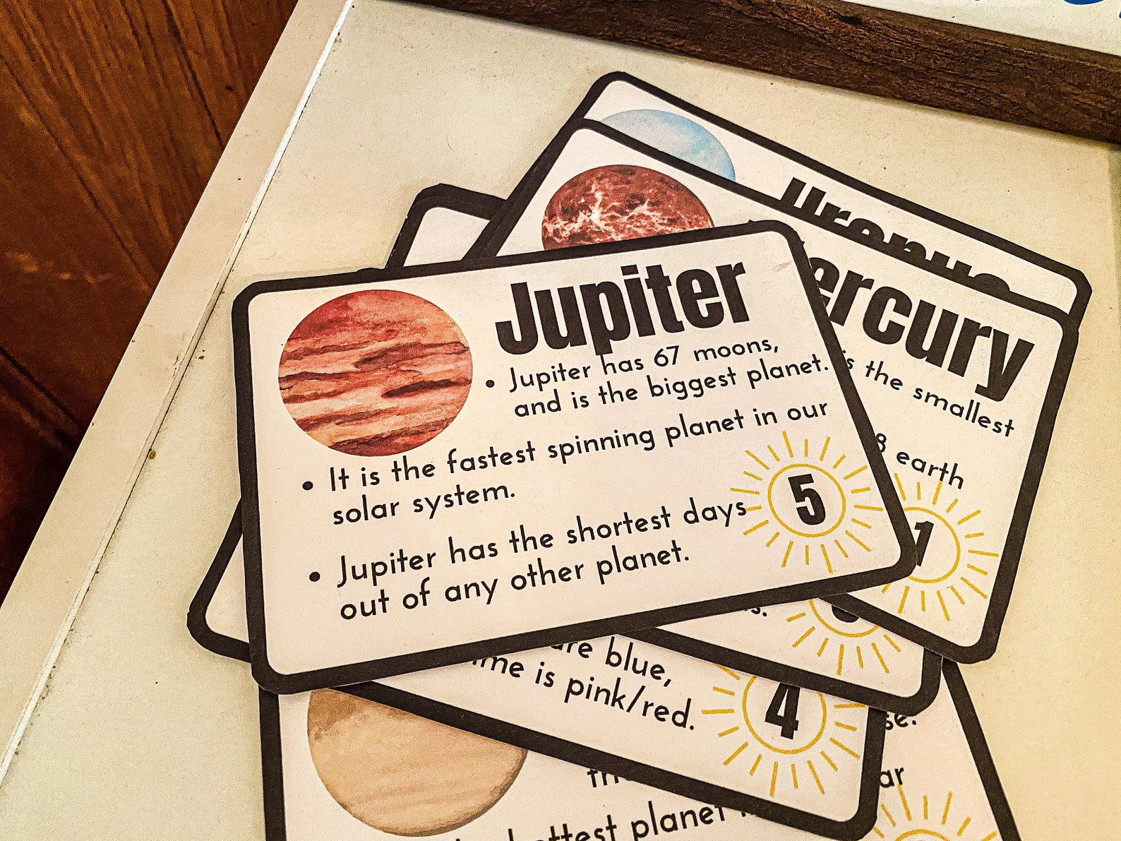 Planet Fact Flashcards Homeschool Preschool Kindergarten - Etsy