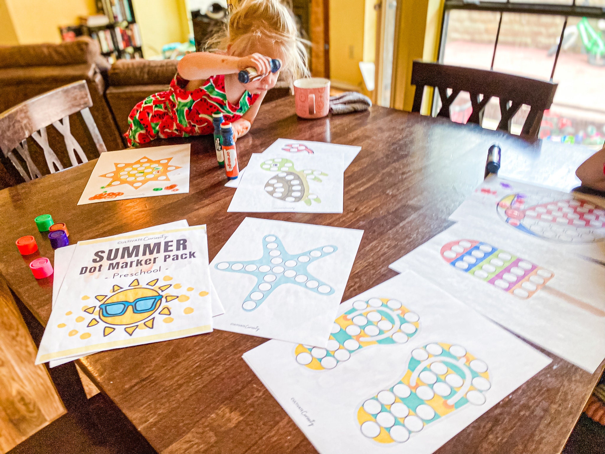 Summer Dot Marker Pack Do-a-dot Marker Printable Art Pages Worksheets ...