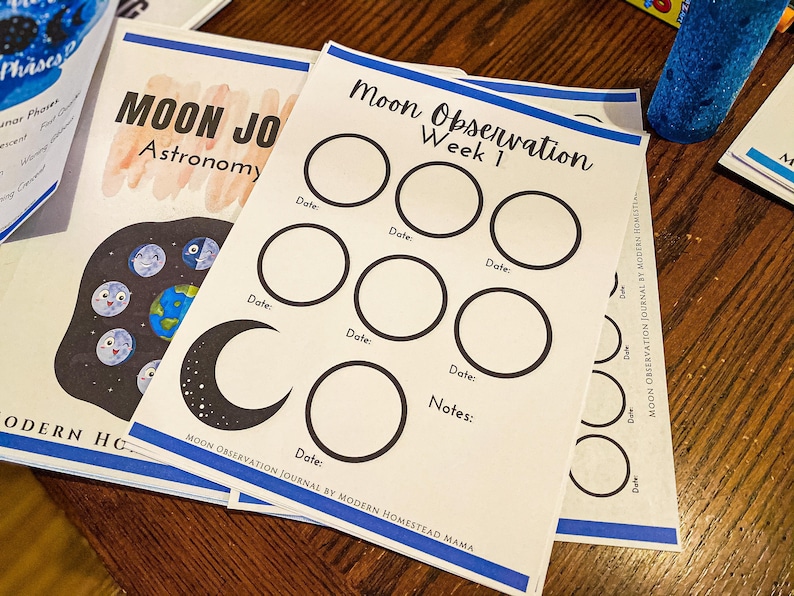 Moon Observation Journal for Kids Astronomy Study Homeschool - Etsy Canada