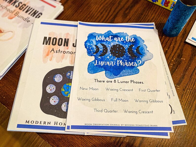 Moon Observation Journal for Kids Astronomy Study Homeschool - Etsy Canada