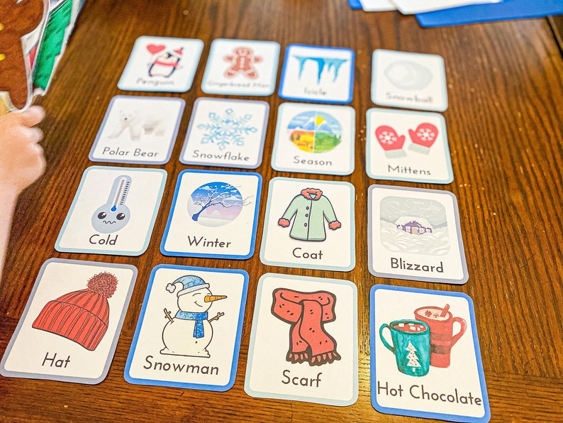 Winter Flashcards for Preschoolers Winter Theme Pre-k Homeschool Unit ...