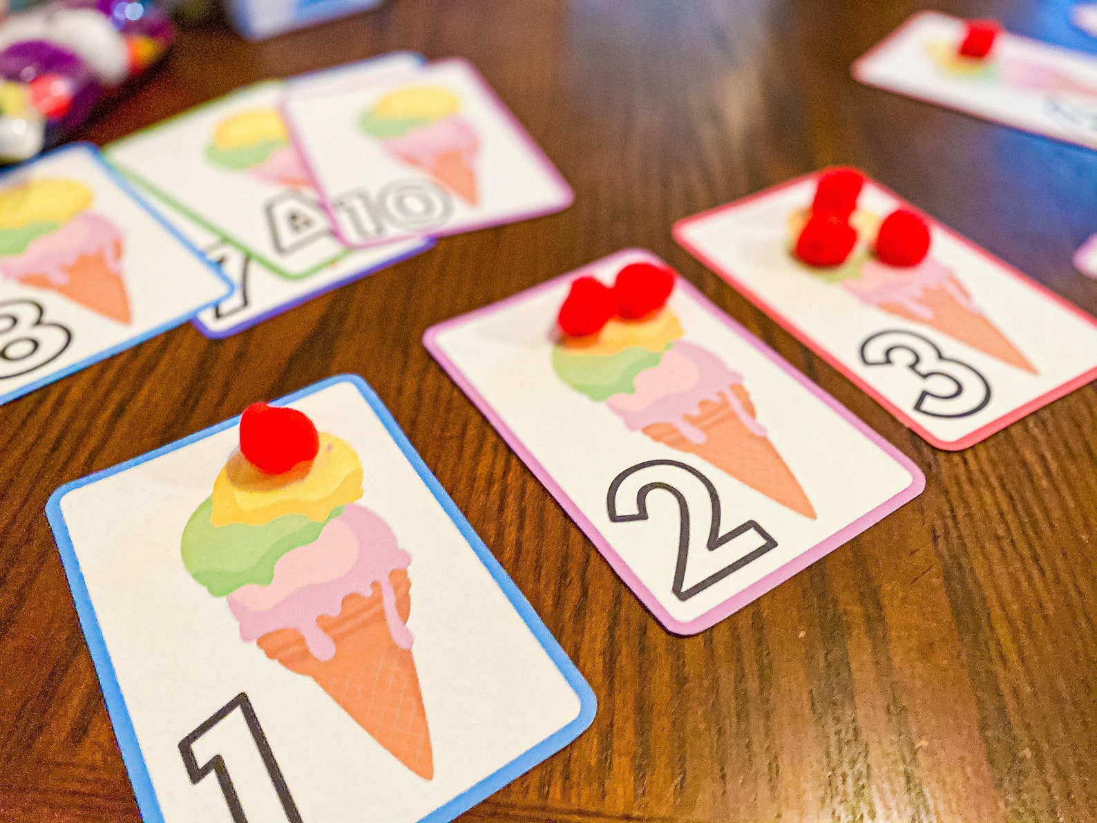 Ice Cream Pom-pom Counting Printable for Toddlers | Homeschool ...