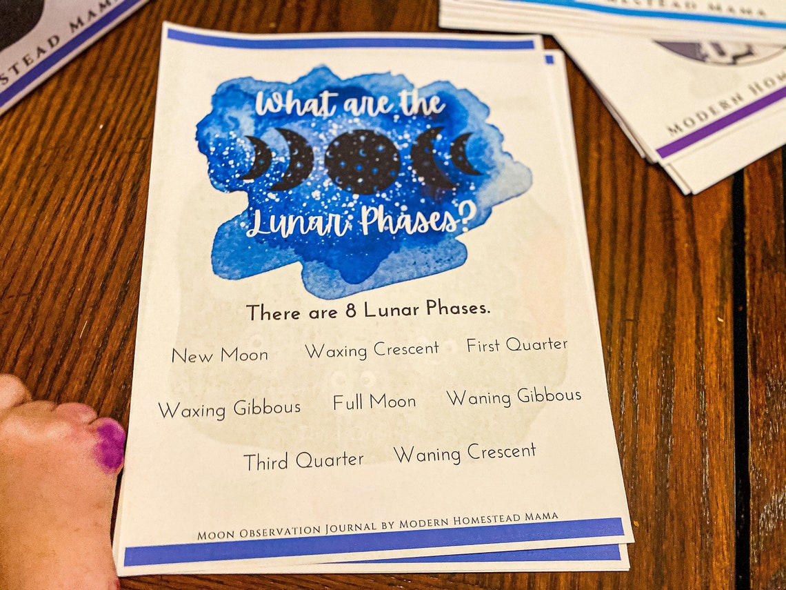 Moon Observation Journal for Kids Astronomy Study Homeschool - Etsy Canada