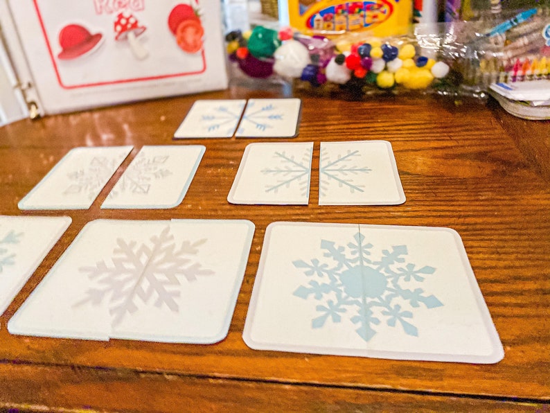 Snowflake Matching Game for Toddlers | Toddler Printable for Christmas ...