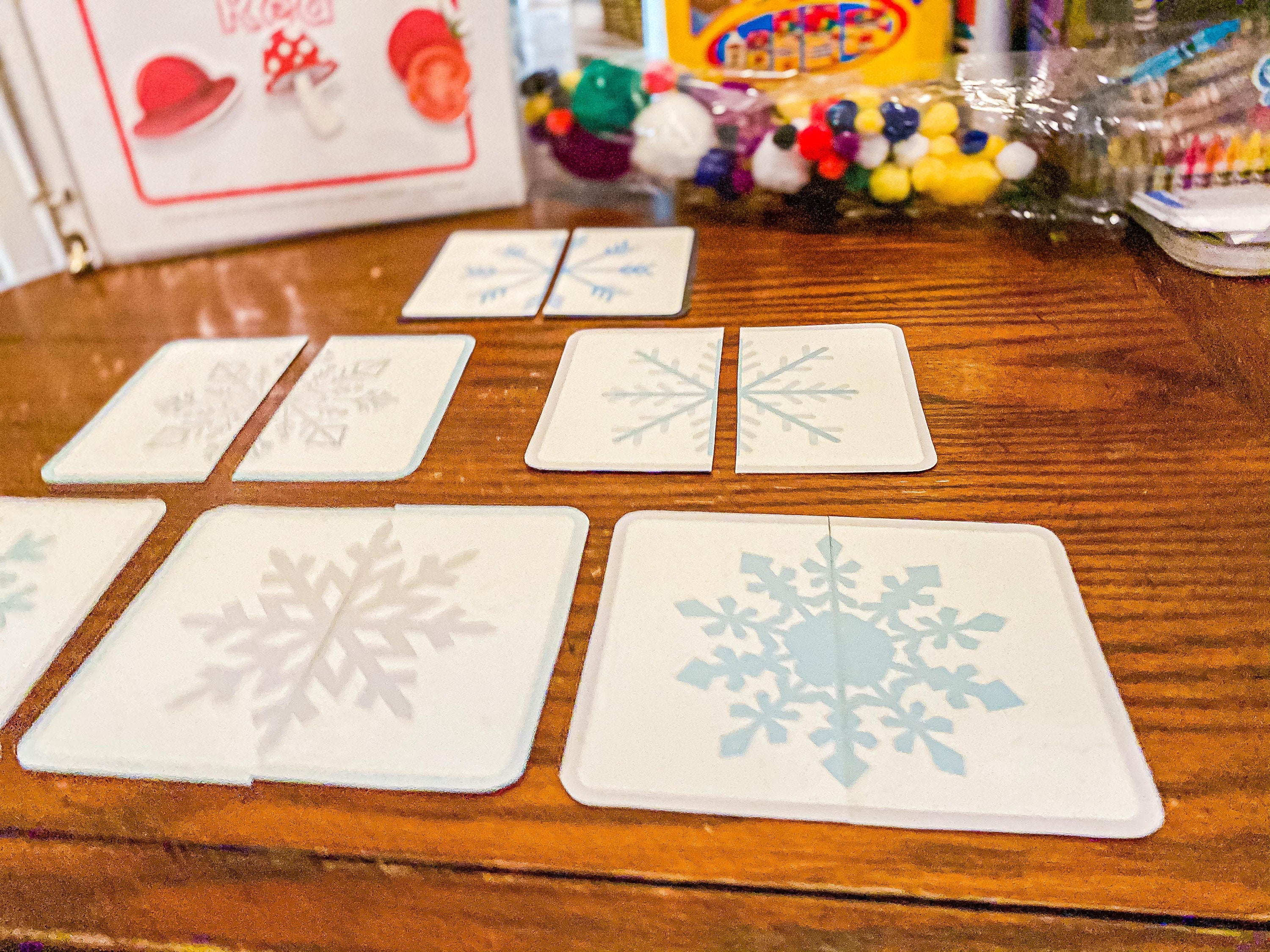 Snowflake Matching Game for Toddlers | Toddler Printable for Christmas ...