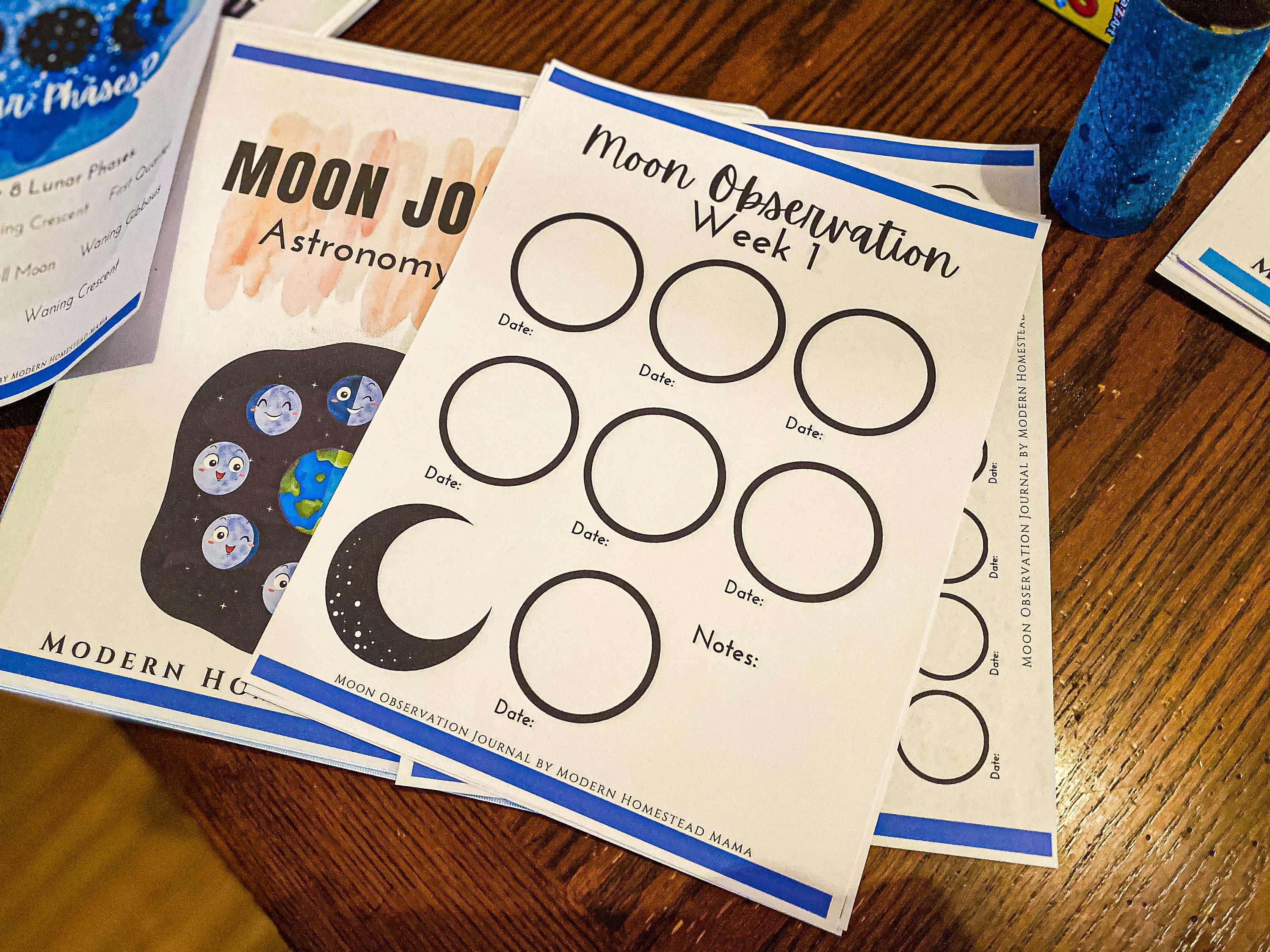 Moon Observation Journal for Kids Astronomy Study Homeschool - Etsy Canada