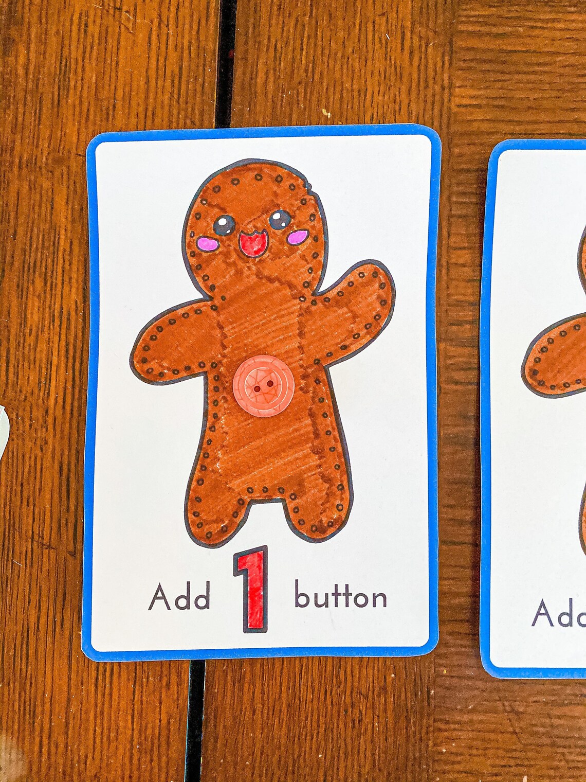 Gingerbread Man Button Counting Printable for Preschoolers | Etsy