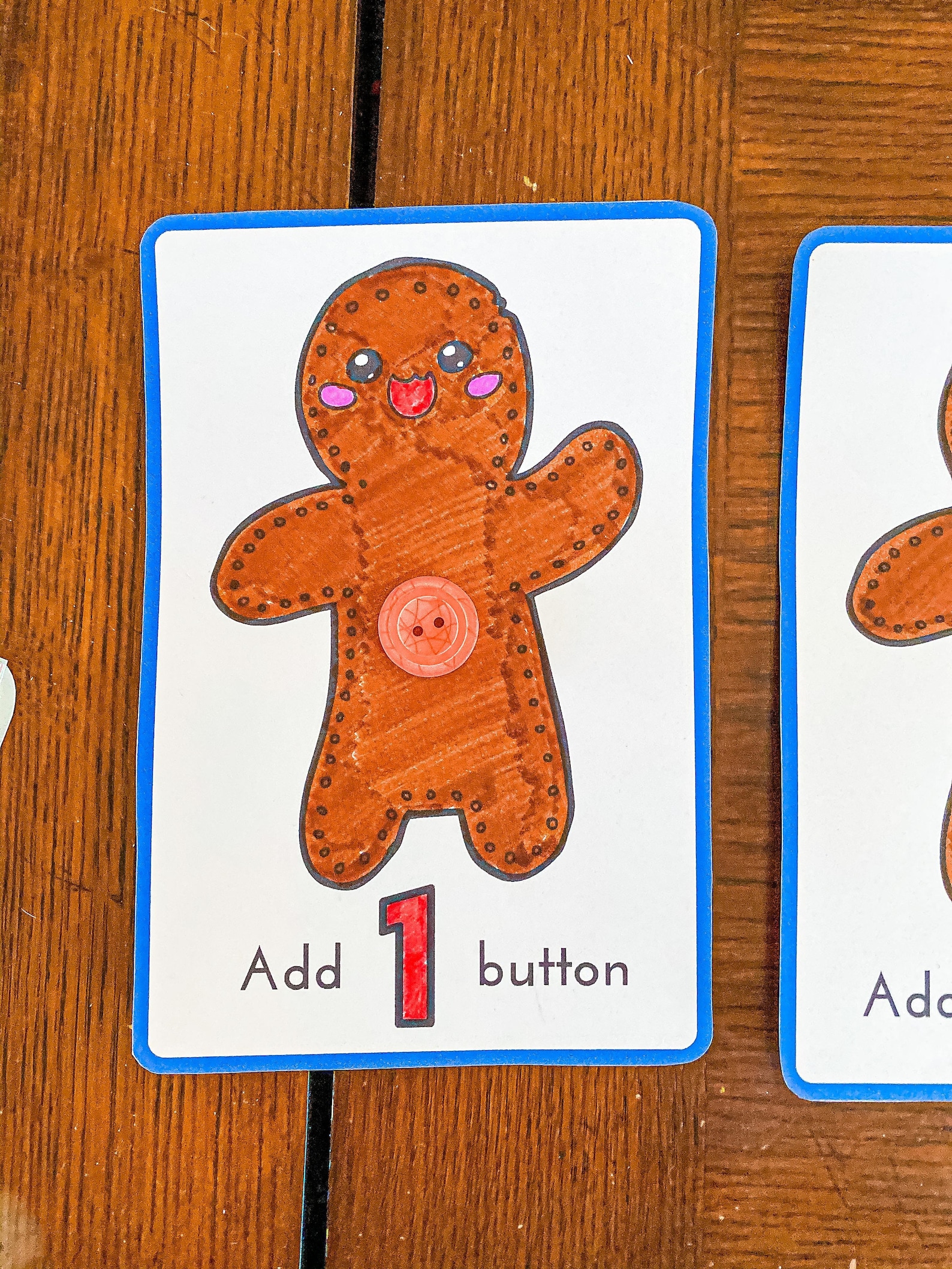 Gingerbread Man Button Counting Printable for Preschoolers | Counting ...