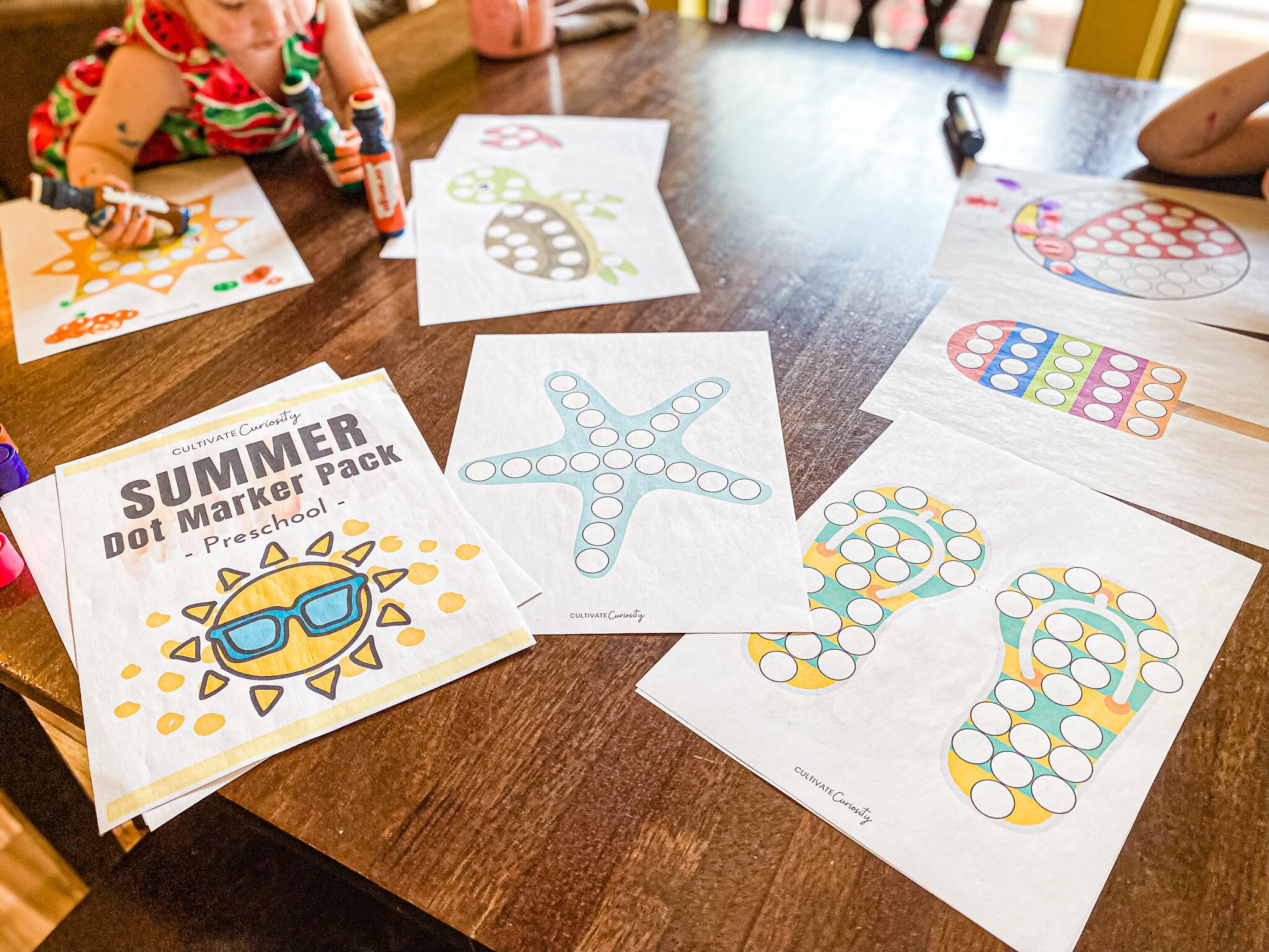 Summer Dot Marker Pack Do-a-dot Marker Printable Art Pages Worksheets ...