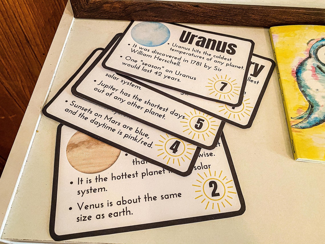 Planet Fact Flashcards Homeschool Preschool Kindergarten - Etsy
