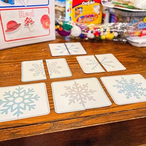 Snowflake Matching Game for Toddlers | Toddler Printable for Christmas ...