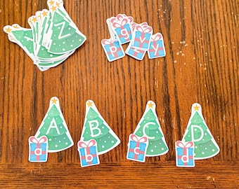 Printable Christmas Alphabet Game Beginning Sounds Letter - Etsy