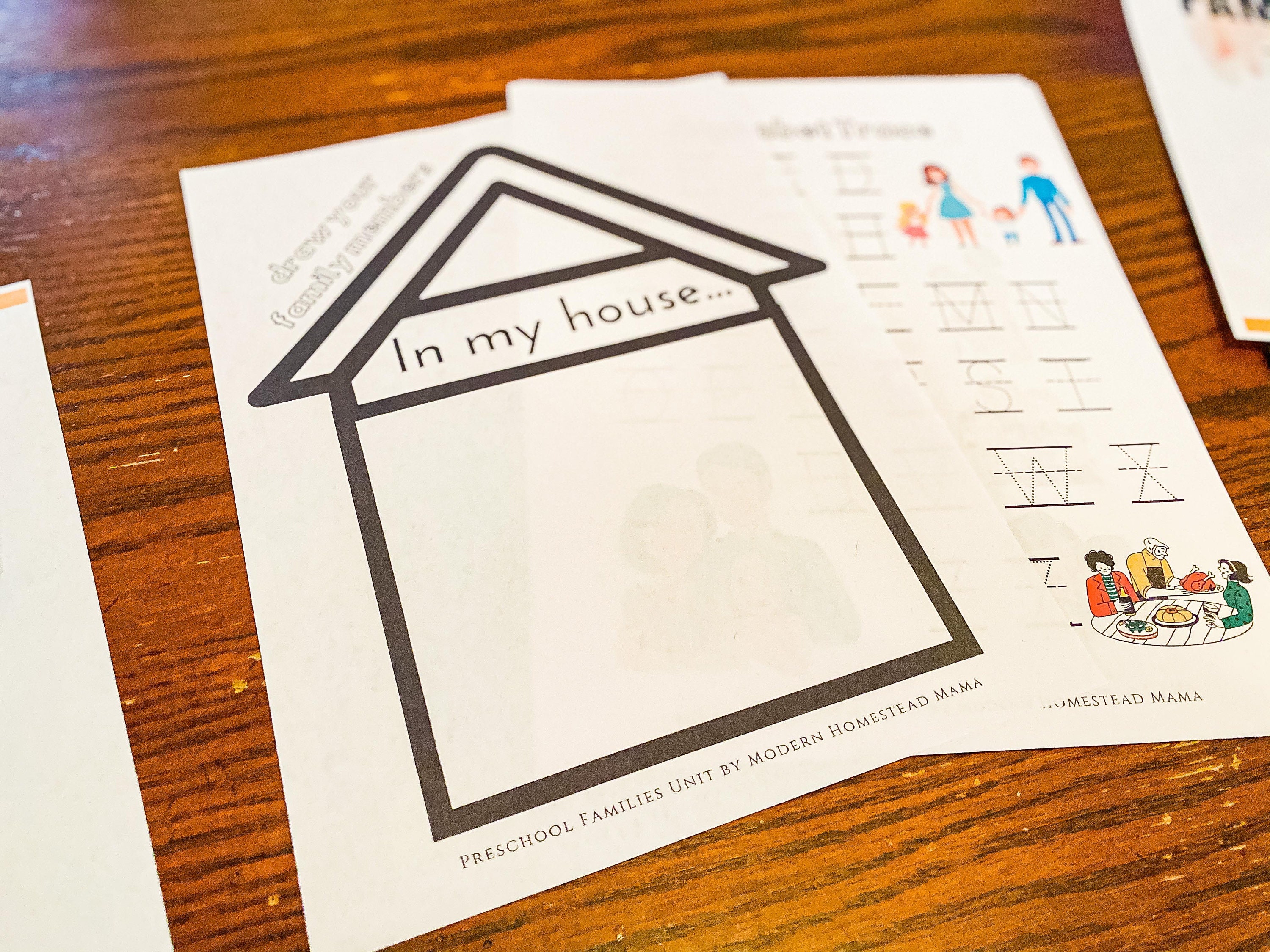 Families Pre-k Workbook | Printable Preschool Workbook for Kids 3-5 ...