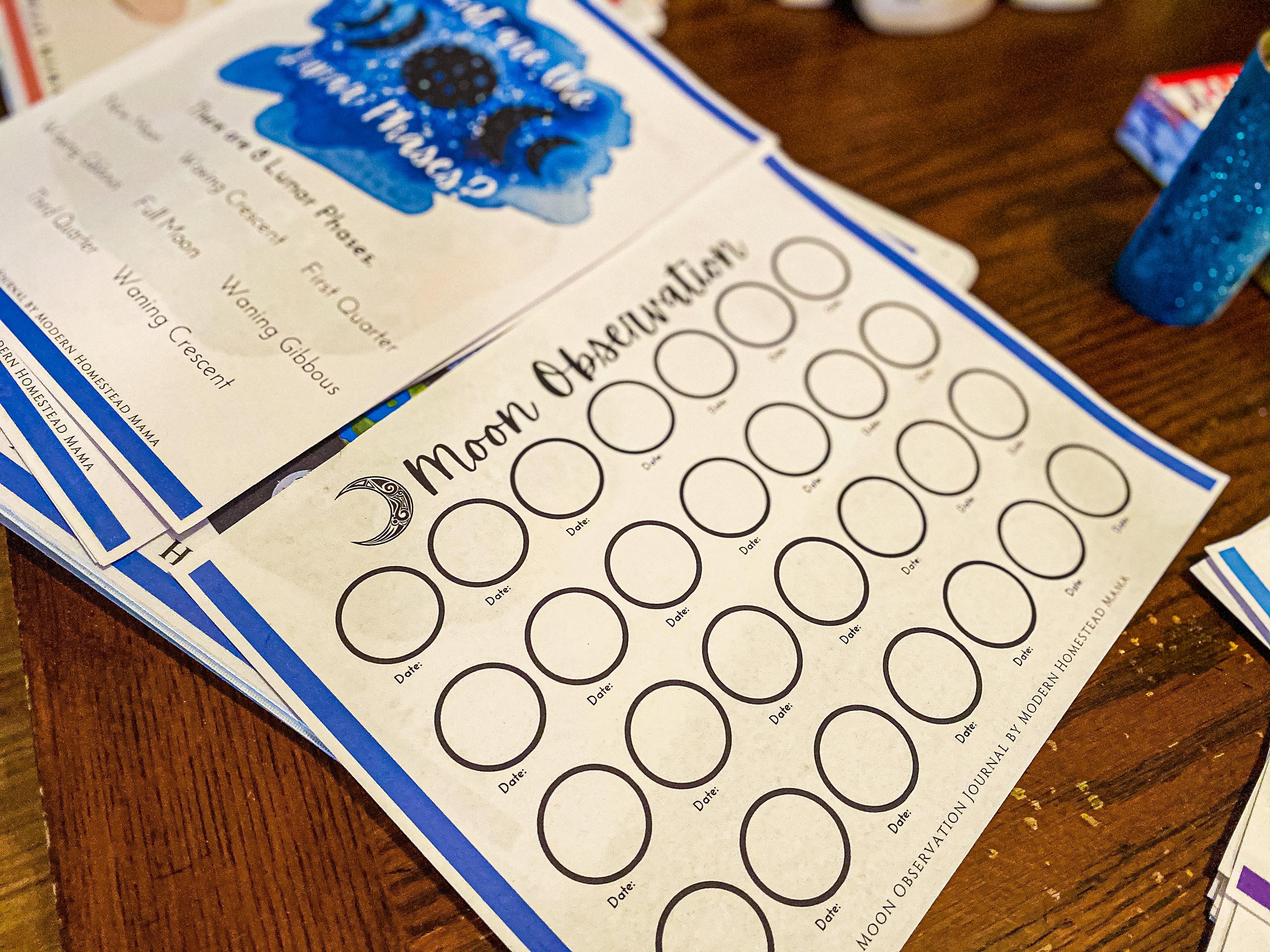 Moon Observation Journal for Kids Astronomy Study Homeschool - Etsy Canada