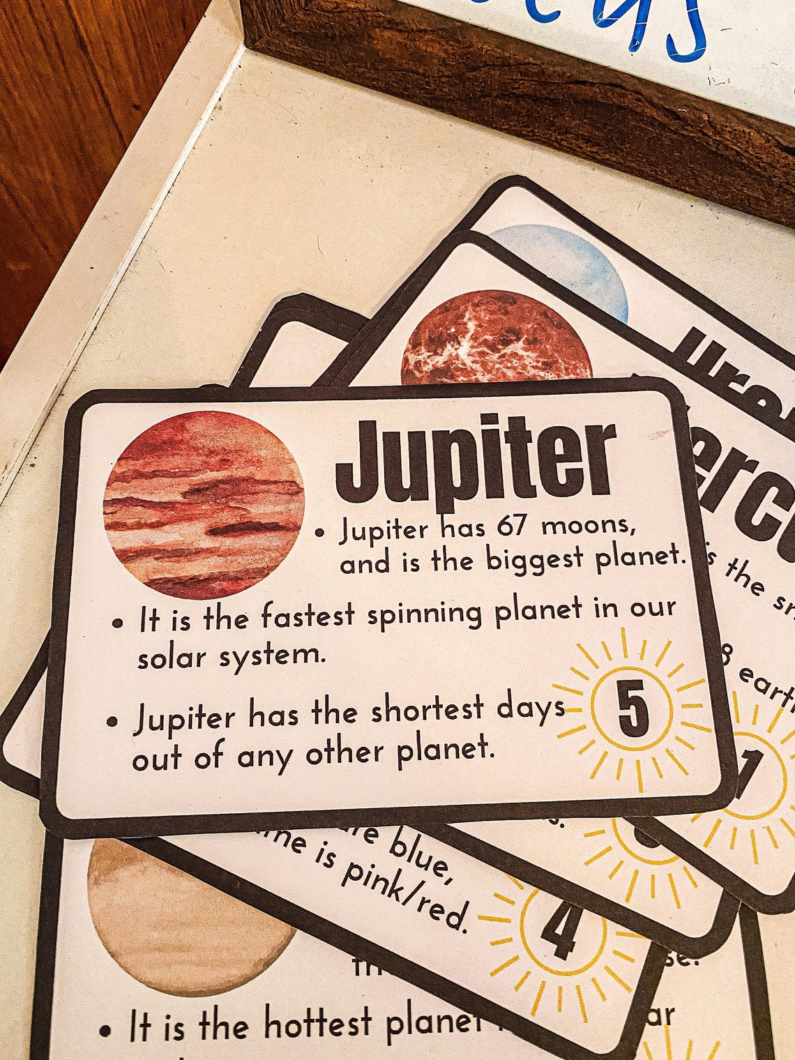 Planet Fact Flashcards Homeschool Preschool Kindergarten - Etsy