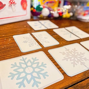 Snowflake Matching Game for Toddlers | Toddler Printable for Christmas ...