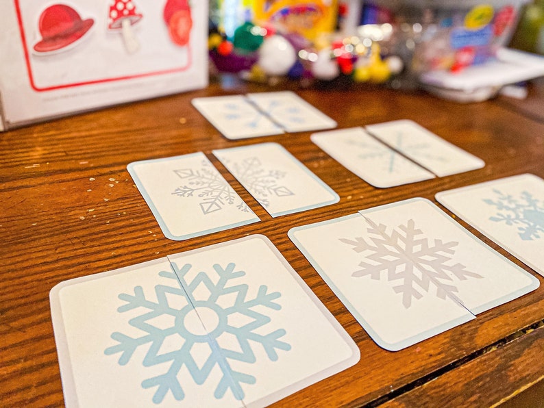 Snowflake Matching Game for Toddlers Toddler Printable for | Etsy