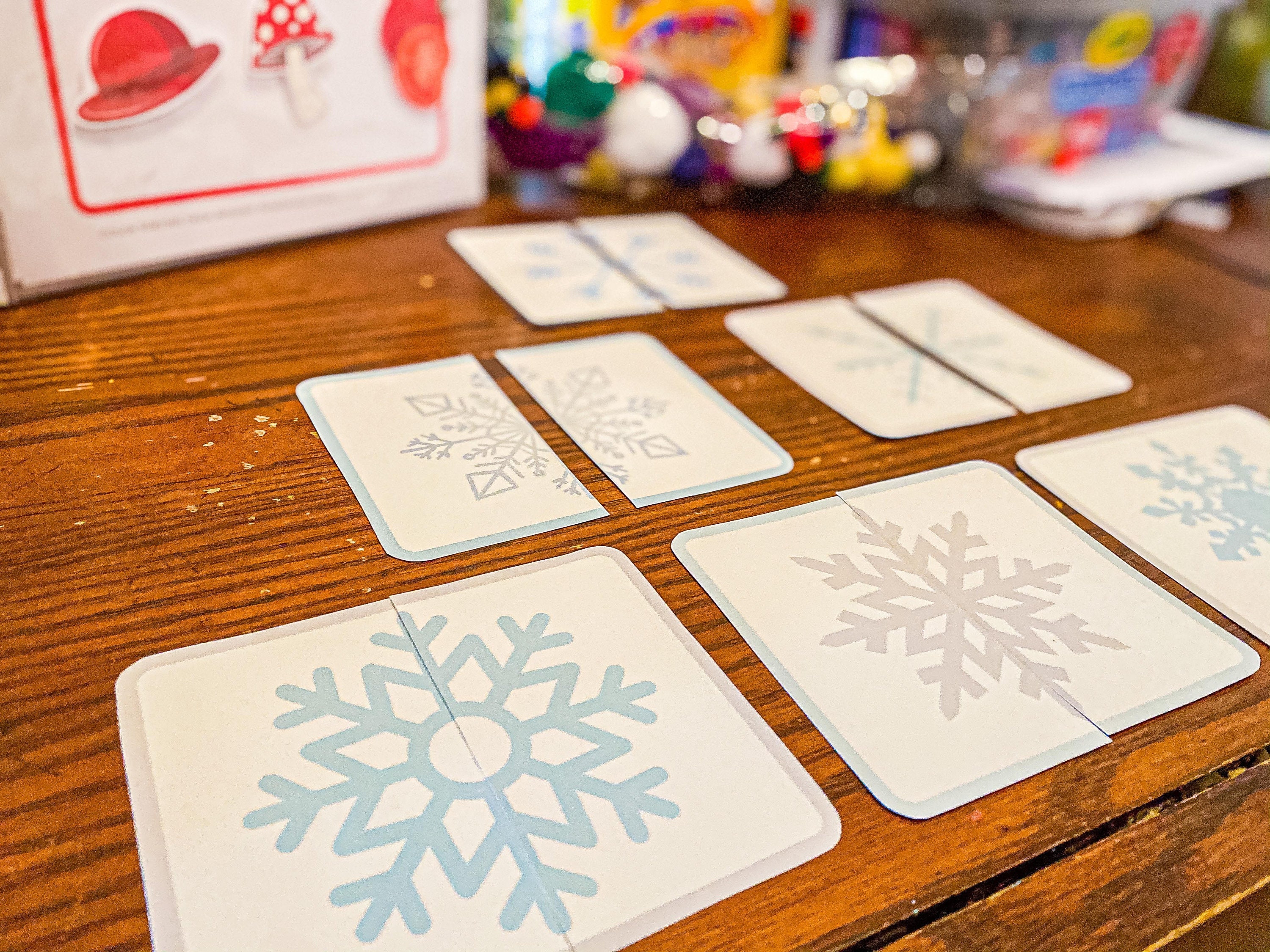 Snowflake Matching Game for Toddlers Toddler Printable for Christmas ...