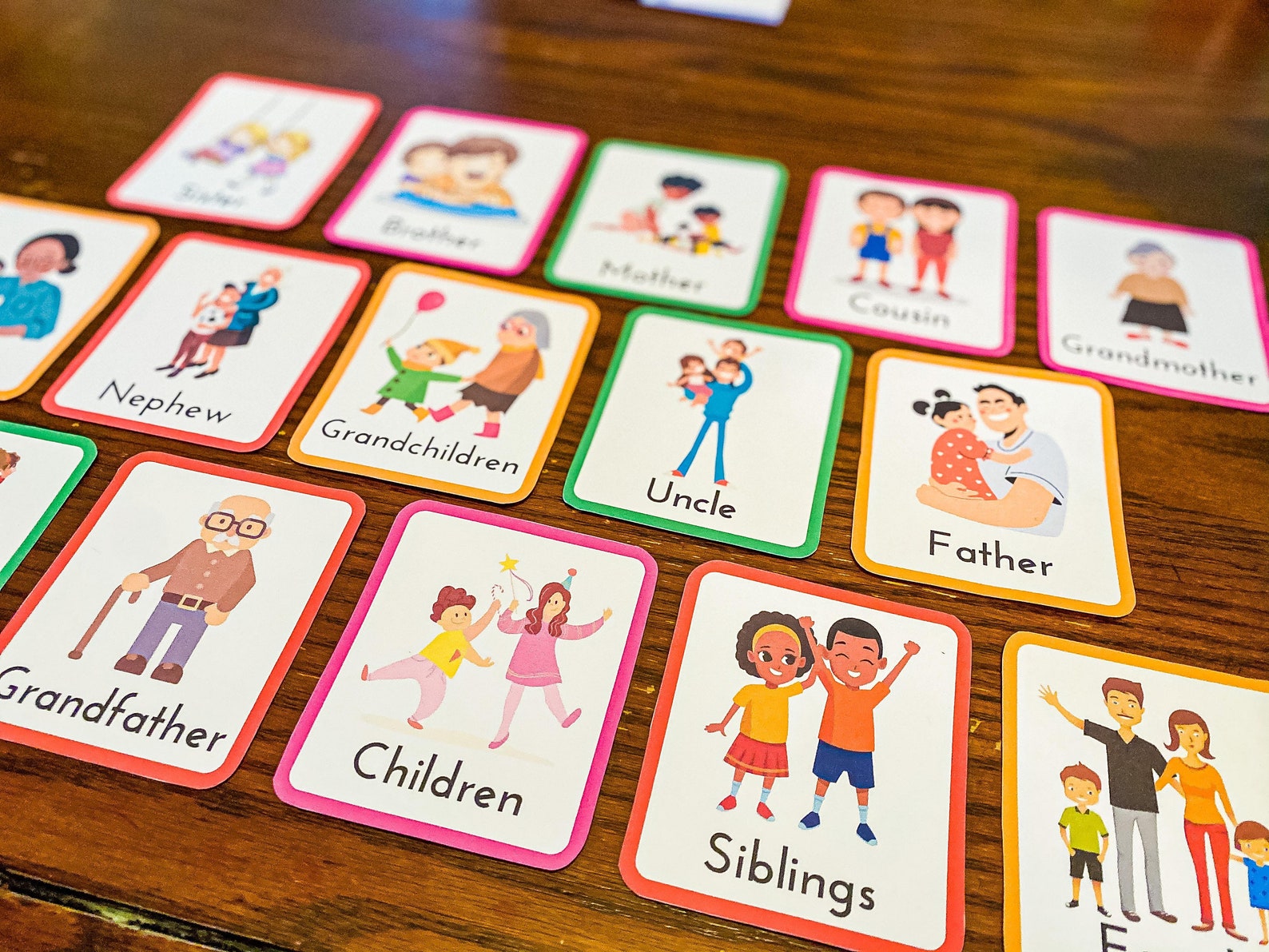 Family Member Flashcards Printable PDF Family Members | Etsy