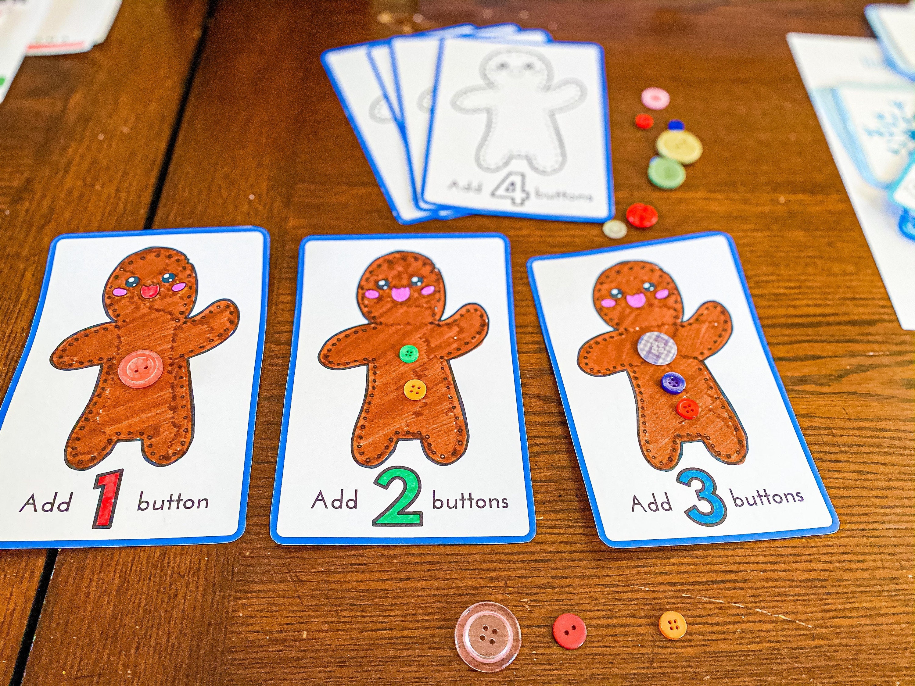 Gingerbread Man Button Counting Printable for Preschoolers | Counting ...