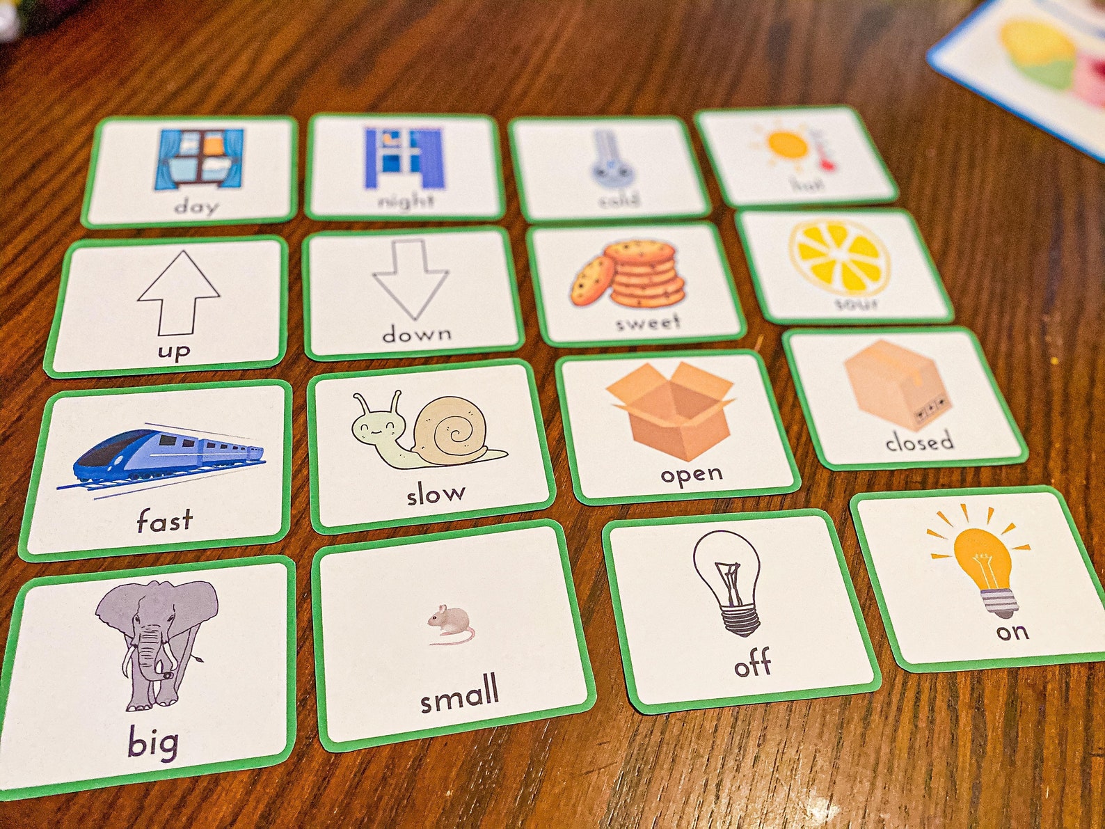 Opposites Matching Game for Toddlers Printable Toddler Game for ...