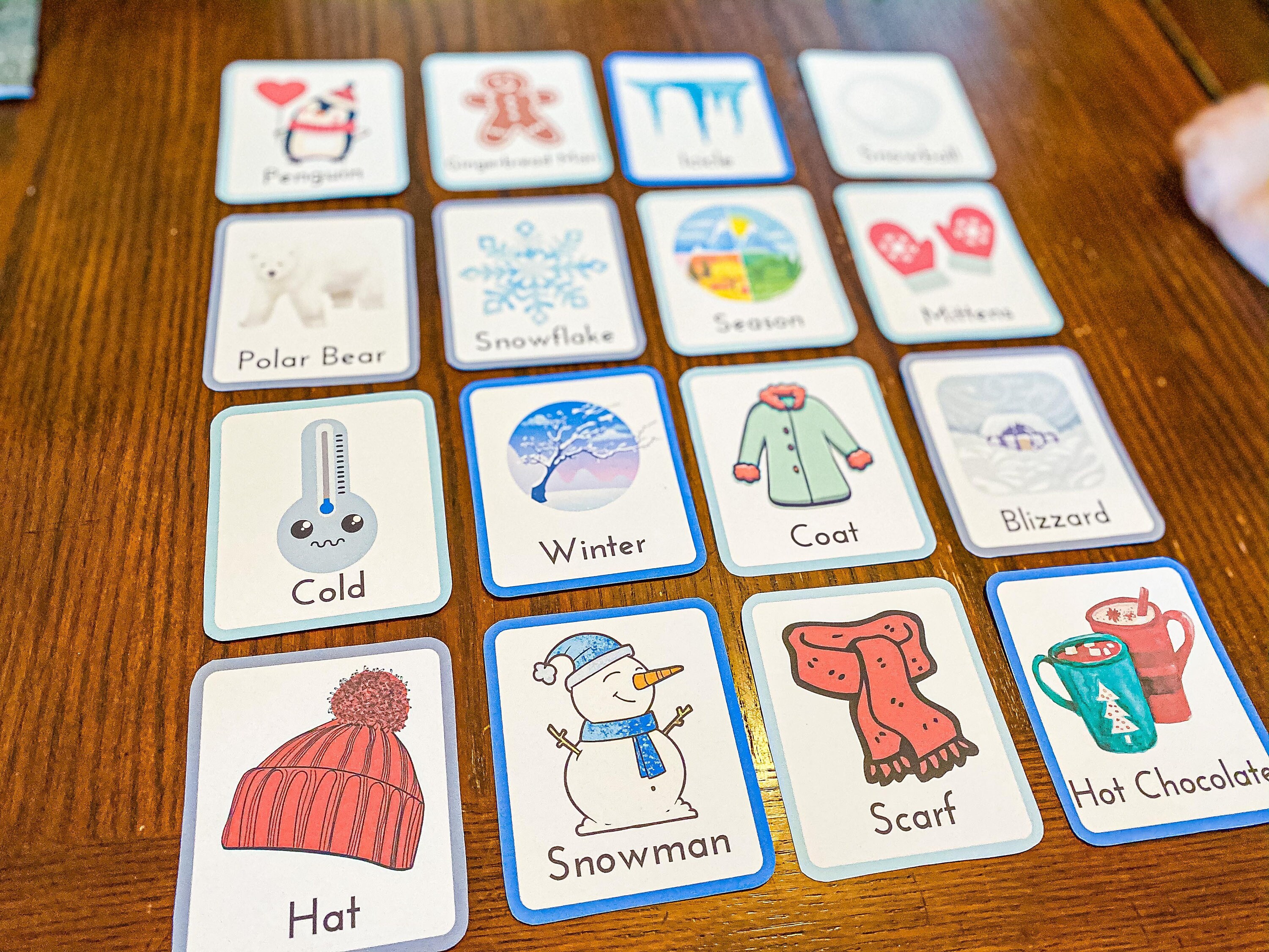 Winter Flashcards for Preschoolers | Winter Theme Pre-k Homeschool Unit ...