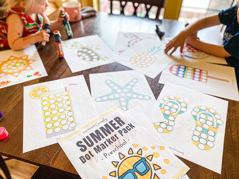 Summer Dot Marker Pack Do-a-dot Marker Printable Art Pages Worksheets ...