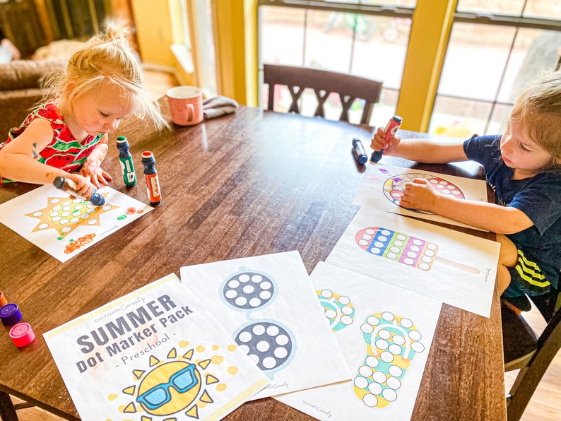 Summer Dot Marker Pack Do-a-dot Marker Printable Art Pages Worksheets ...