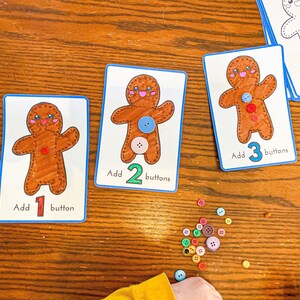 Gingerbread Man Button Counting Printable for Preschoolers | Counting ...