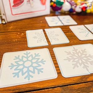 Snowflake Matching Game for Toddlers | Toddler Printable for Christmas ...