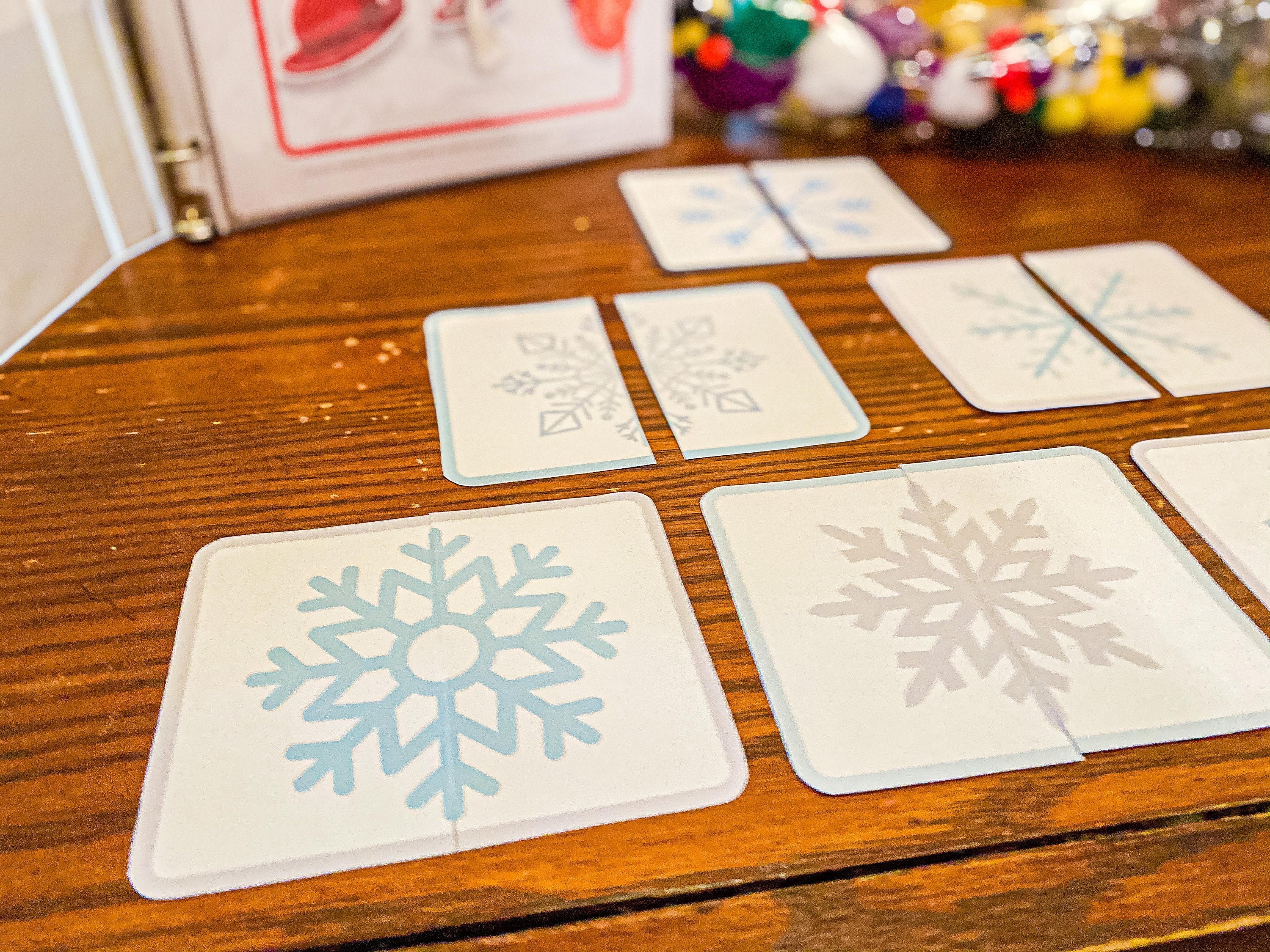 Snowflake Matching Game for Toddlers | Toddler Printable for Christmas ...