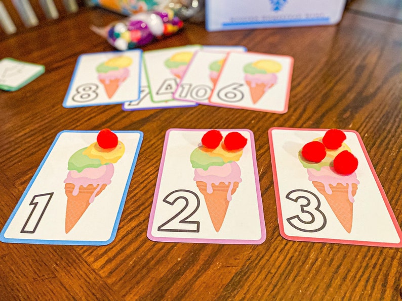 Ice Cream Pom-pom Counting Printable for Toddlers | Homeschool ...