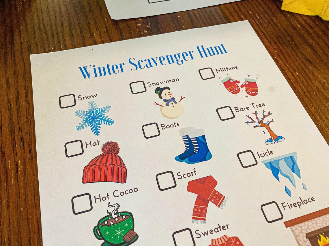 Winter Scavenger Hunt Printable for Kids | Printable Worksheet ...