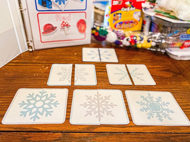 Snowflake Matching Game for Toddlers | Toddler Printable for Christmas ...