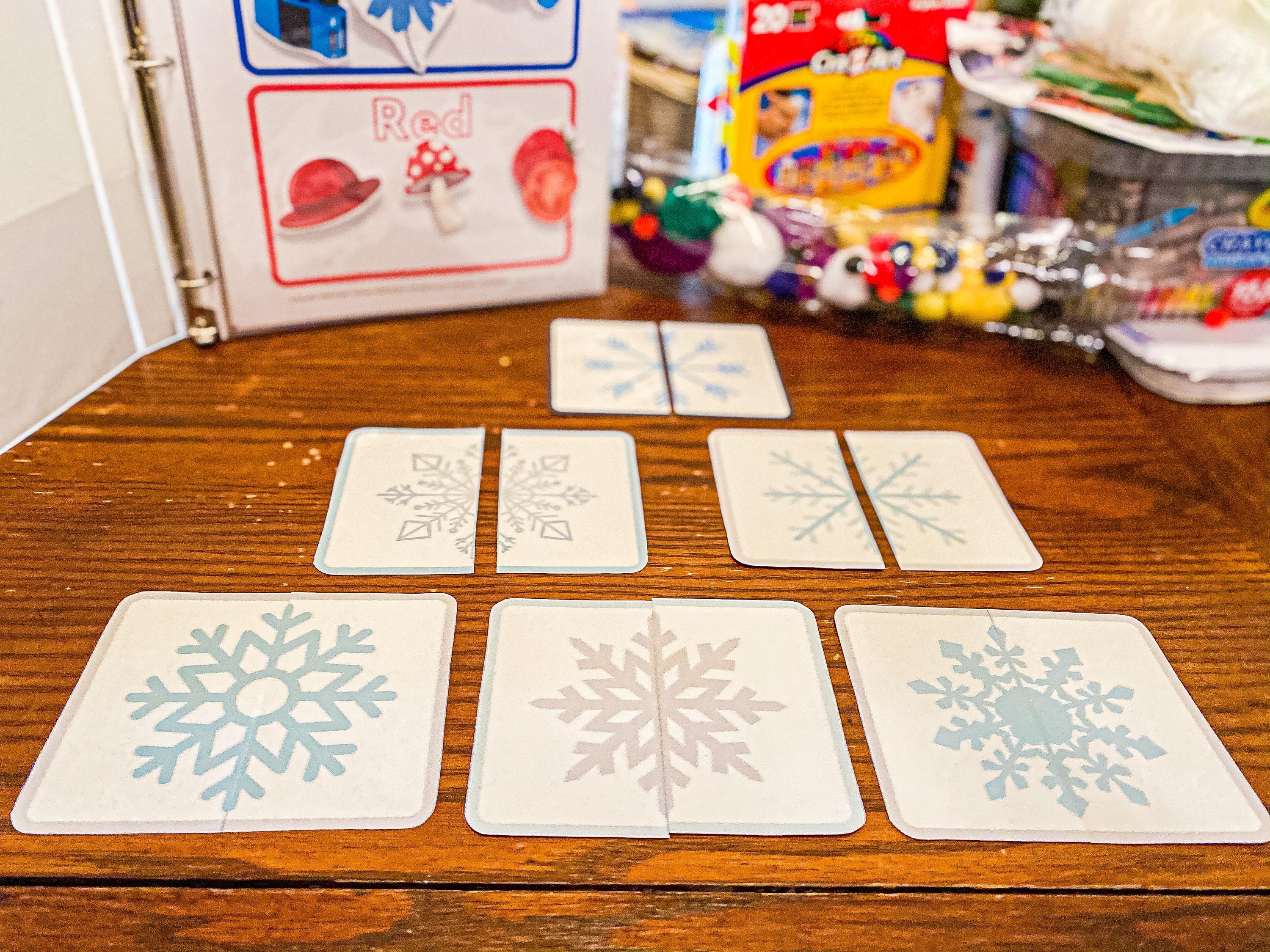 Snowflake Matching Game for Toddlers | Toddler Printable for Christmas ...