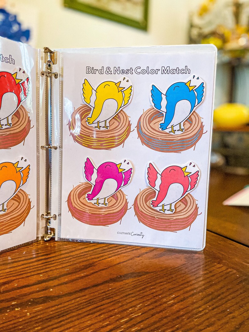 Bird to Nest Color Recognition Matching Worksheet Set | Toddler ...
