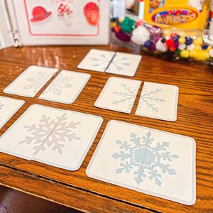 Snowflake Matching Game for Toddlers | Toddler Printable for Christmas ...