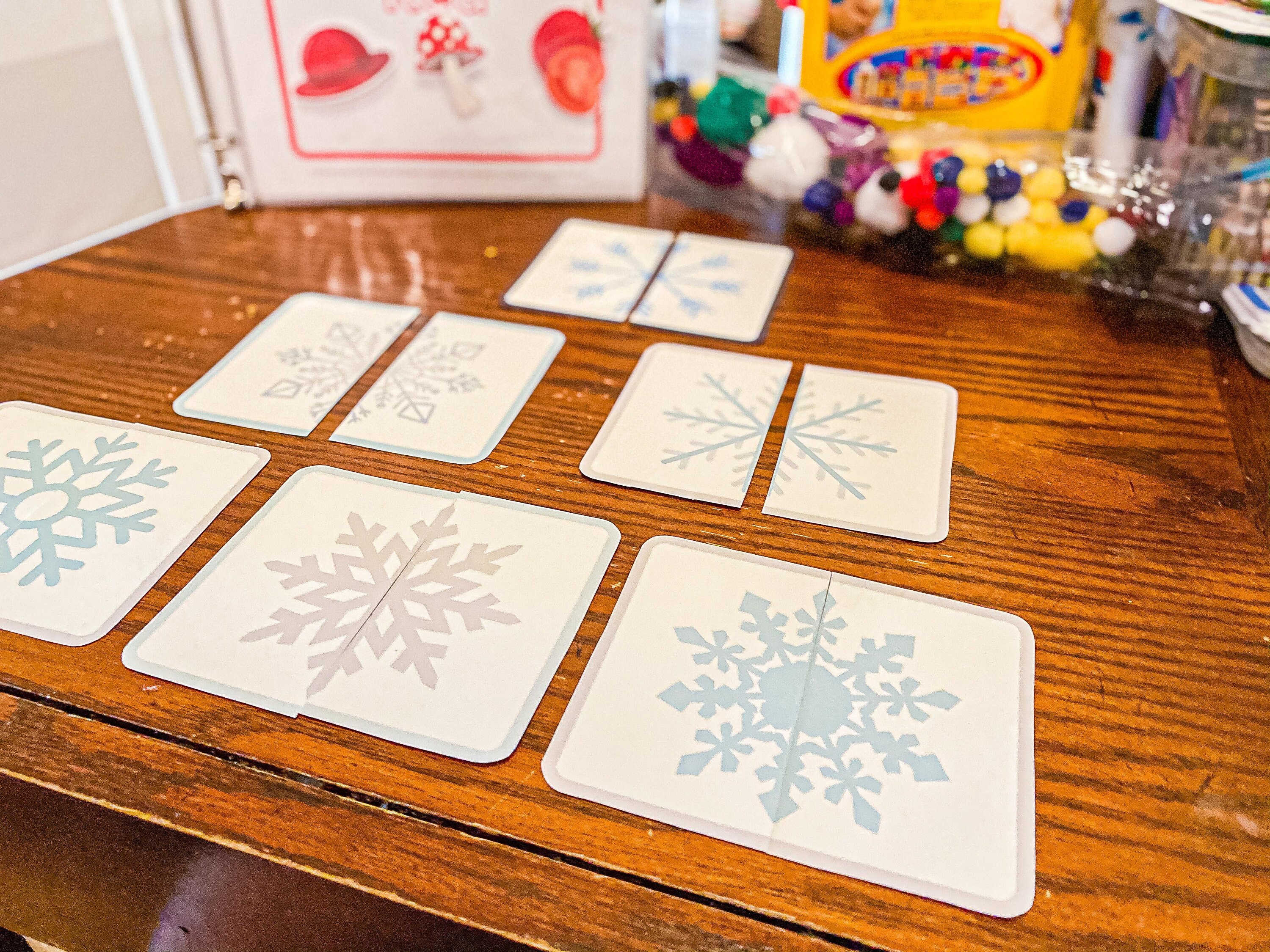 Snowflake Matching Game for Toddlers Toddler Printable for Christmas ...