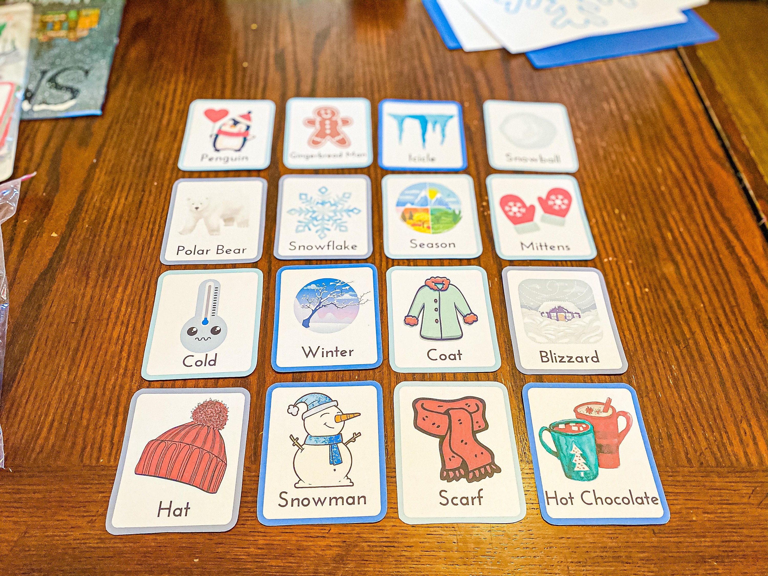 Winter Flashcards for Preschoolers Winter Theme Pre-k Homeschool Unit ...