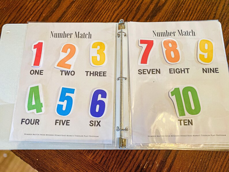 Number Matching Printable for Toddlers | Counting 1-10 Busy Binder ...