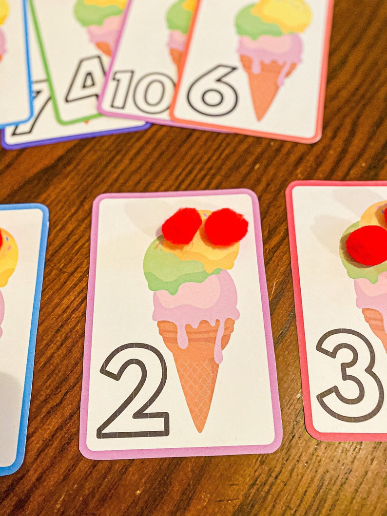 Ice Cream Pom-pom Counting Printable for Toddlers | Homeschool ...
