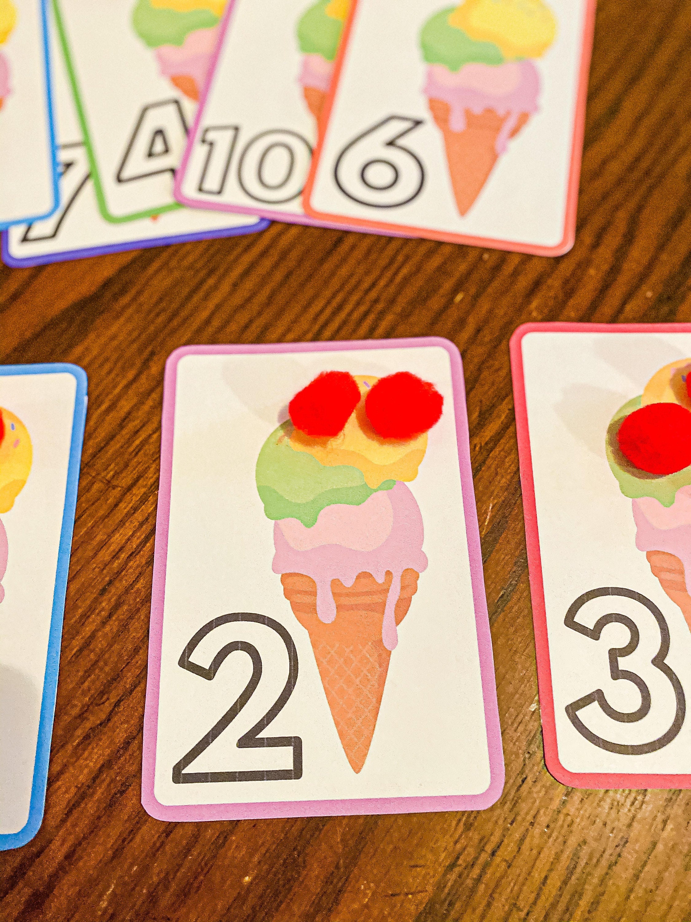 Ice Cream Pom-pom Counting Printable for Toddlers | Homeschool ...